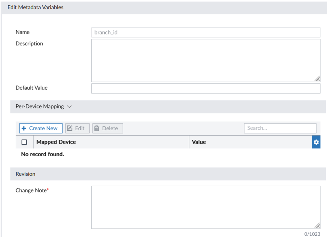 Set metadata variable mapping for each branch FortiGate | FortiManager 7.2.0